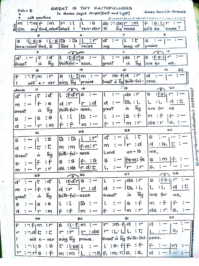 Great Is Thy Faithfulness - Armaah | PDF