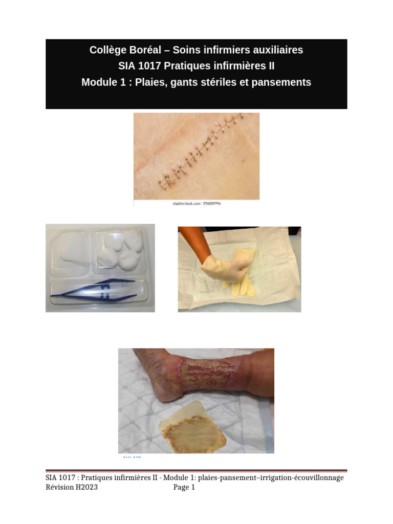 Soins Infirmiers : Plaies et Pansements | PDF | Main | Allaitement
