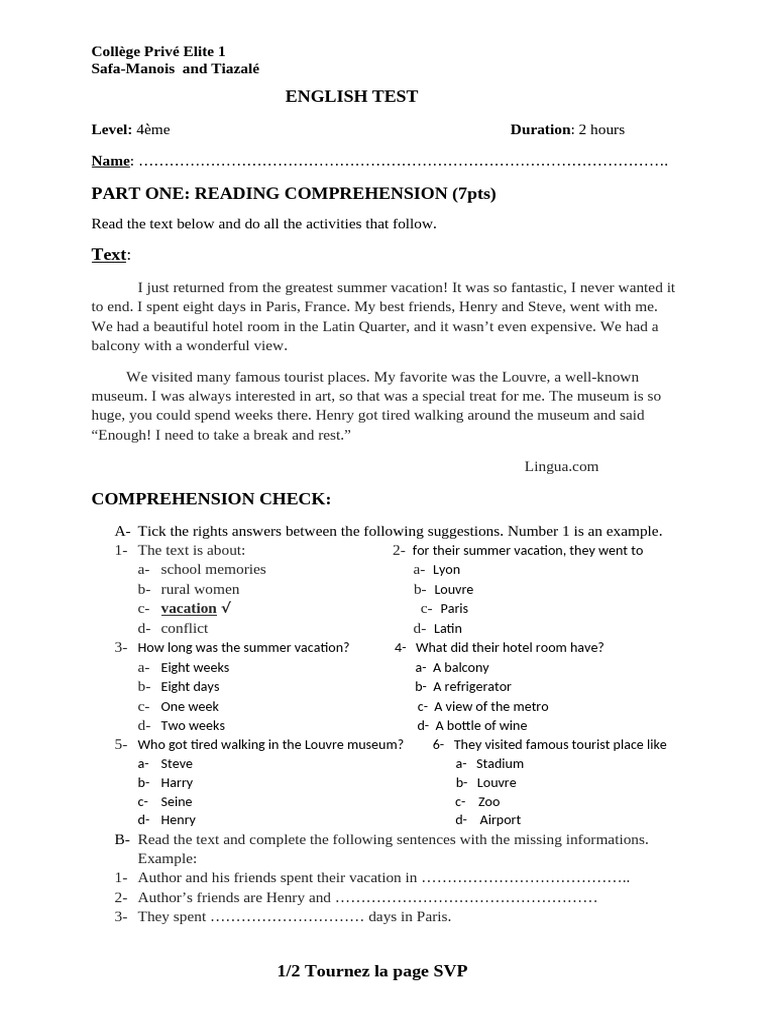 ENGLISH TES4 | PDF | Language Mechanics | Linguistic Typology