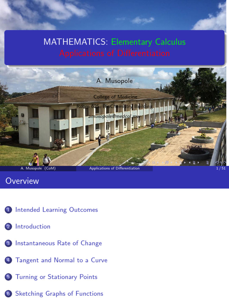 Mat100 Applications of Differentiation | PDF | Tangent | Derivative