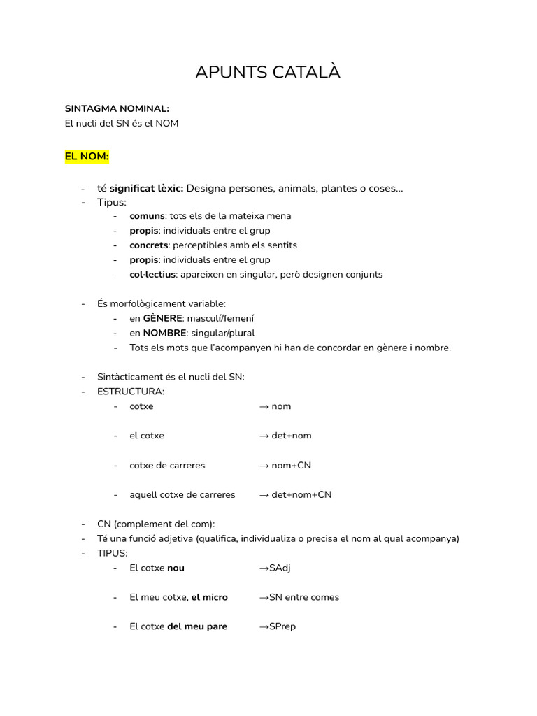 APUNTS CATALÀ | PDF