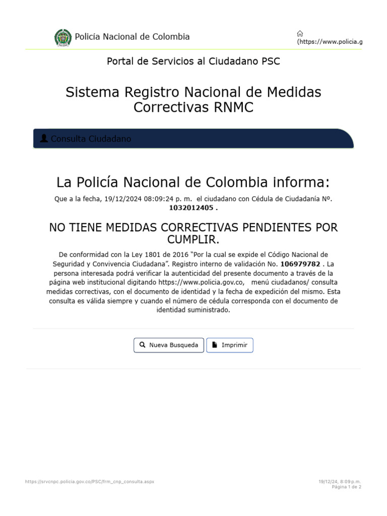 Consulta RNMC | PDF