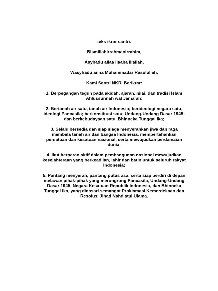 Teks Ikrar Santri | PDF