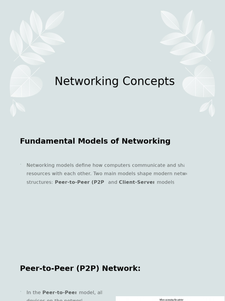 Networking Concepts Sec2 | PDF | Optical Fiber | Peer To Peer