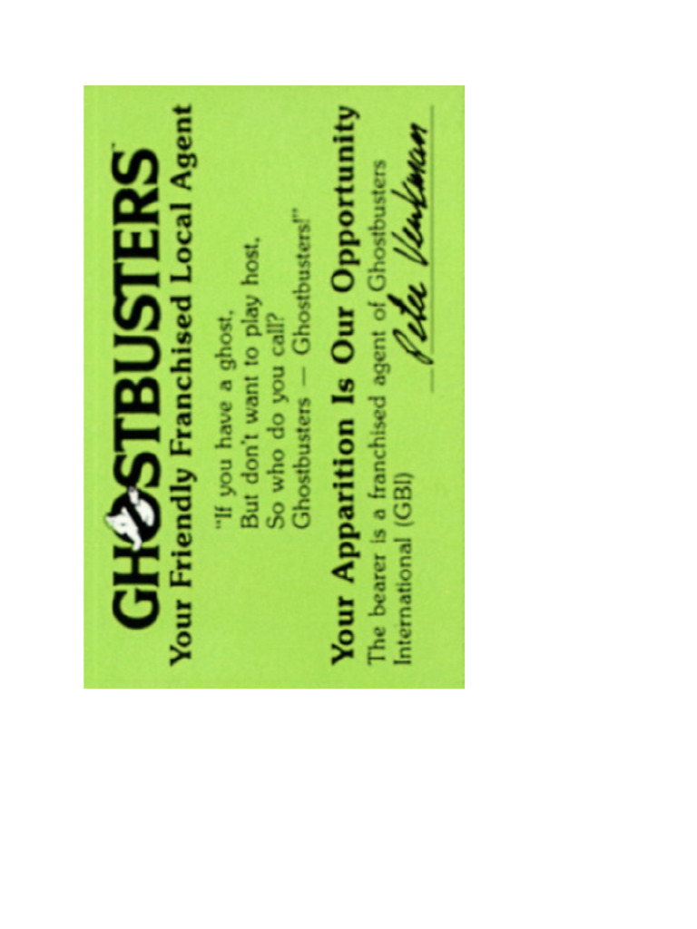 Ghostbusters TTRPG Equipment Cards | PDF