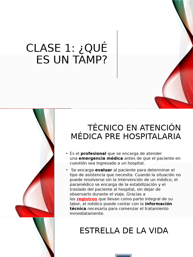 Definición de TAMP en Emergencias Médicas | PDF | Cuidado de la salud ...