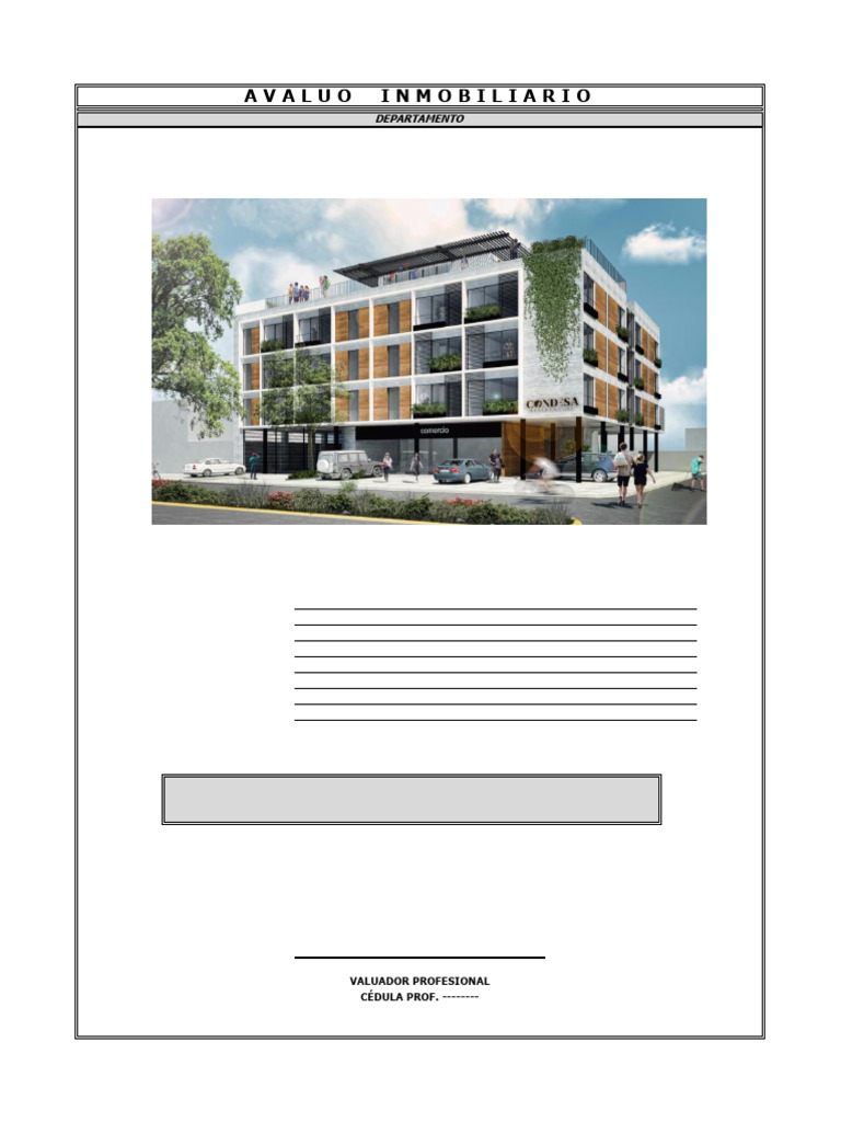 Avaluo Departamento Condesa | PDF | Mercado (economía) | Bienes raíces