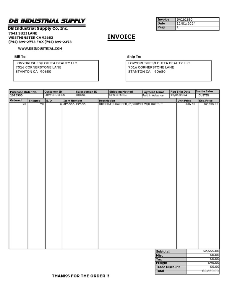 INVOICEIVC20350 | PDF | Invoice | Business Documents