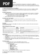 Headline Schedule/Unit Count: Capital Letters Figures/Punctuation | PDF