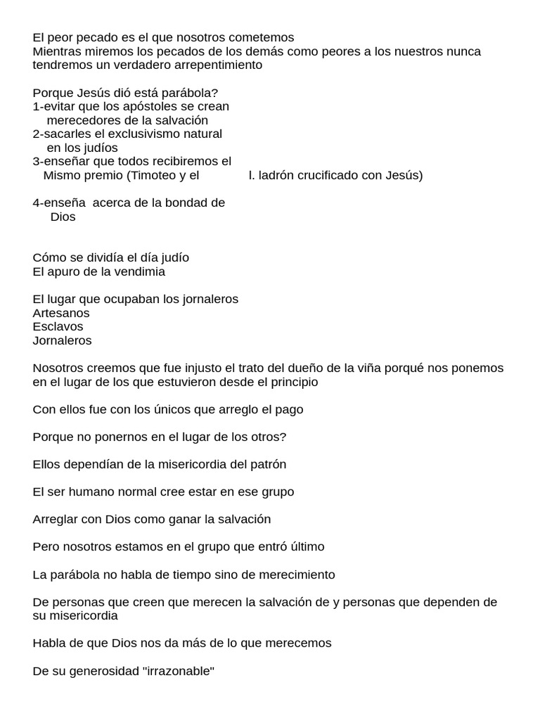 La Parábola de la Viña: Gracia y Salvación | PDF