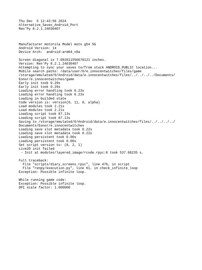 Ren'Py Save Sync on Android 14 | PDF