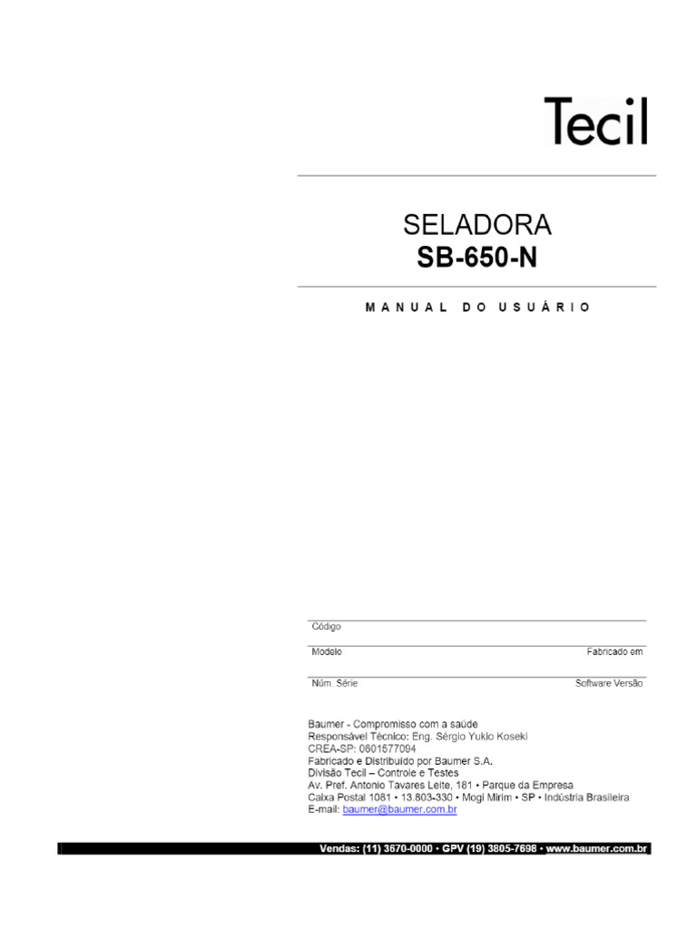 SB-650-N - Seladora - Manualzz | PDF