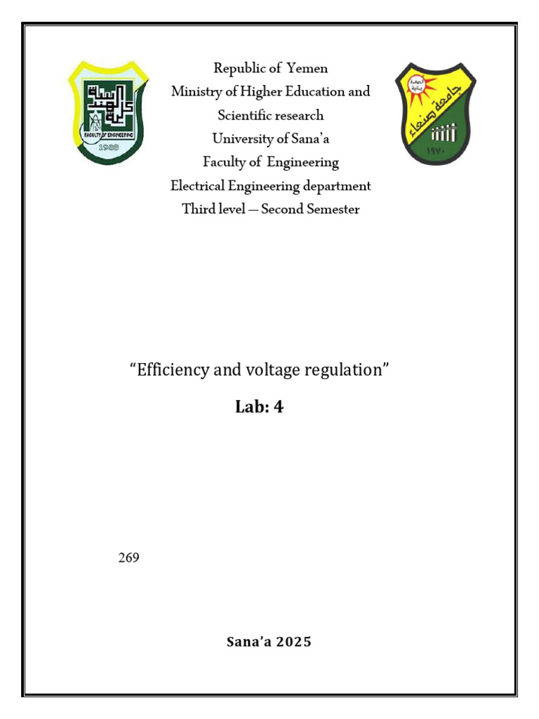 Load Char. of Single Transformer Lab 4 - Abdulrahman Al-Aarag | PDF ...