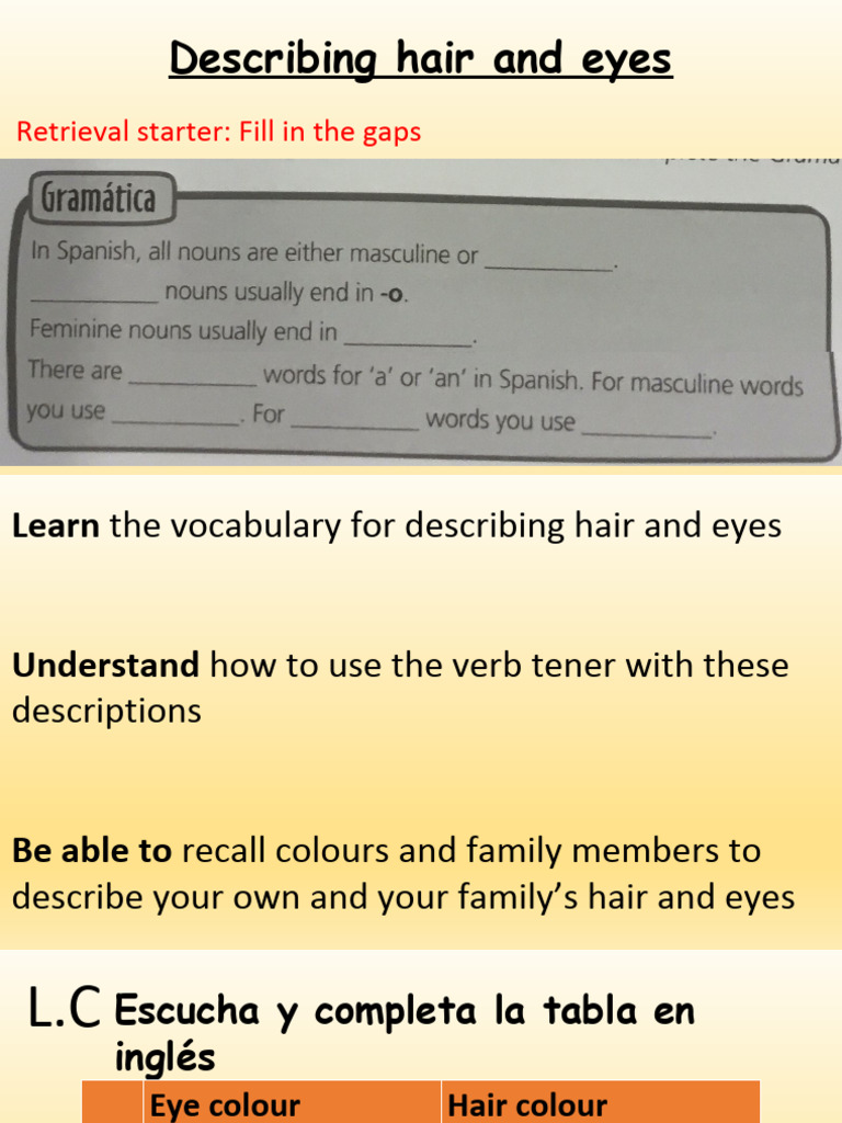 Edited - Hair and Eyes Lesson 2 | PDF