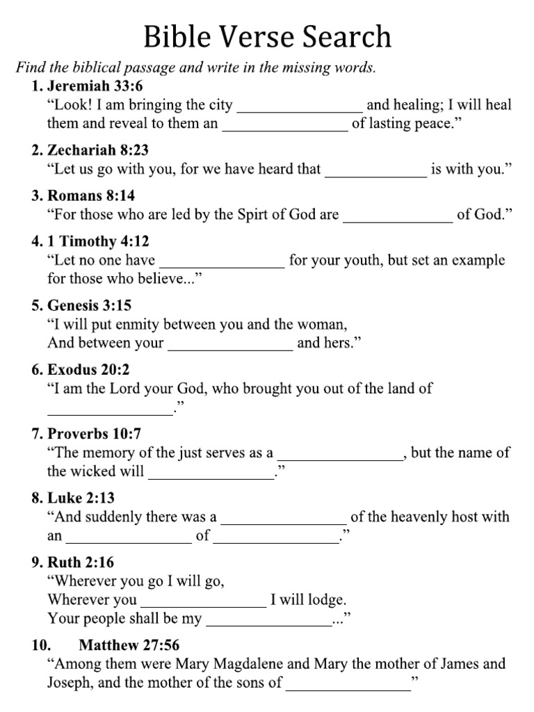 Bible Verse Search | PDF