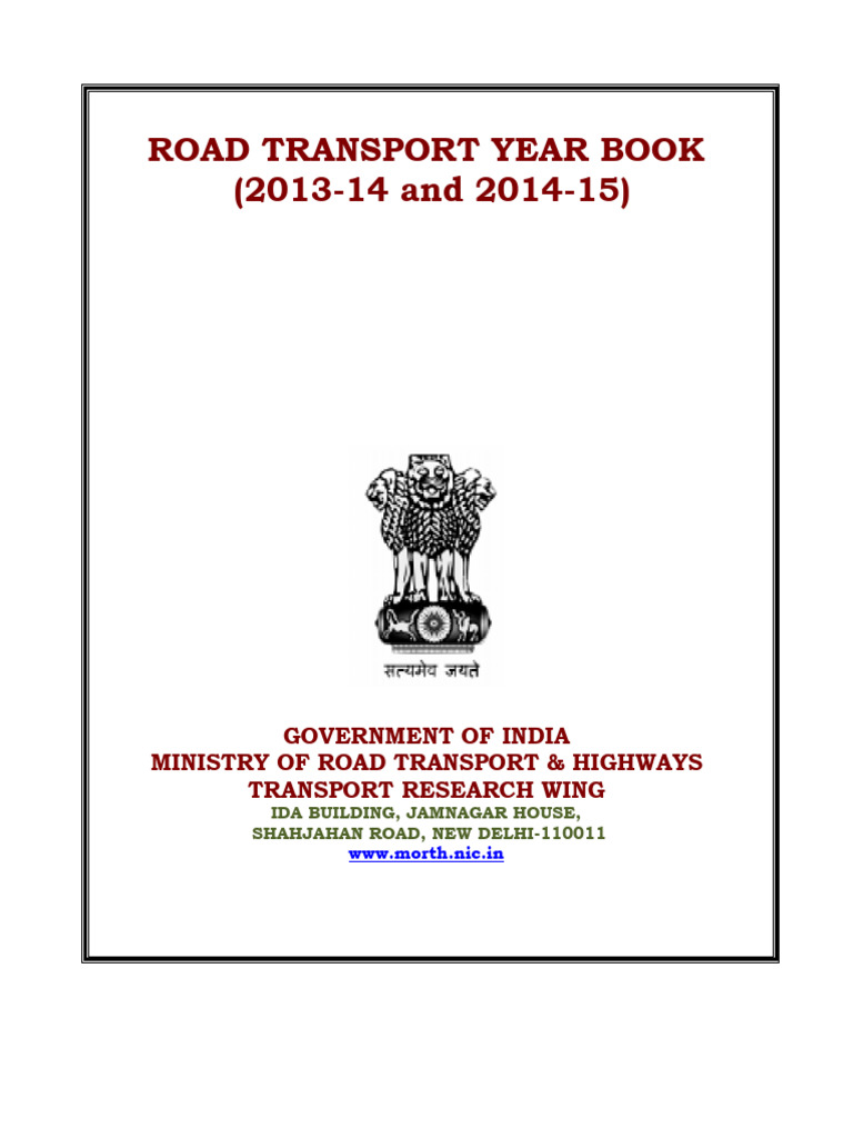 Road Transport Year Book 2013 15 | PDF | Transport | Economies