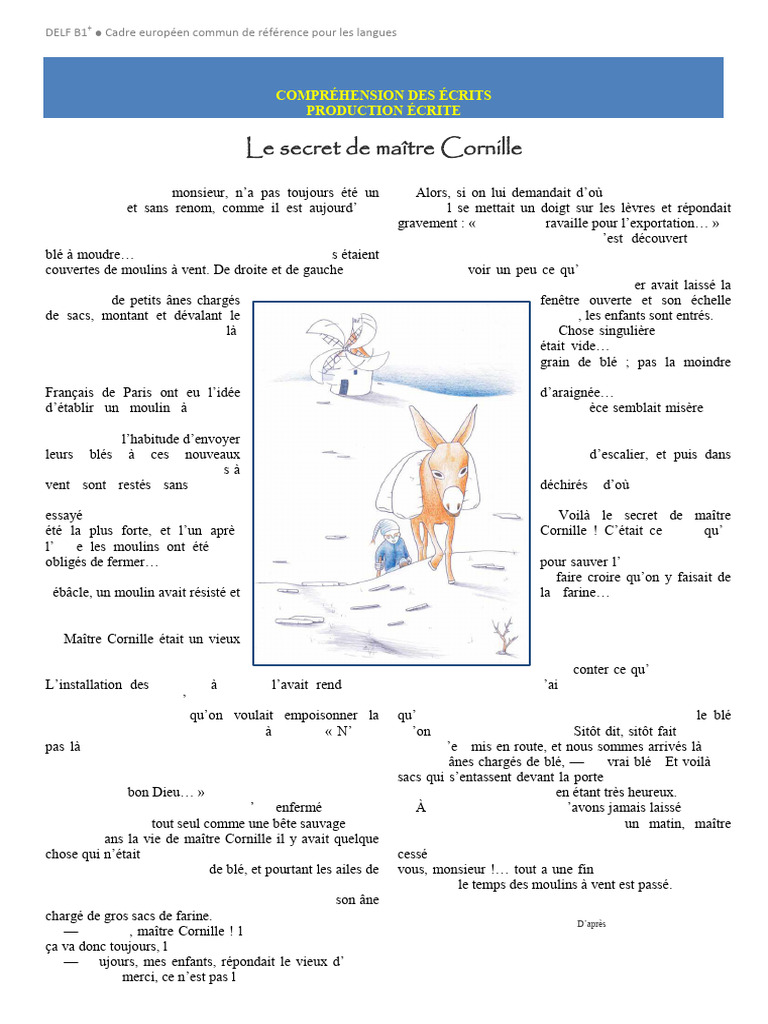 Le secret du moulin de maître Cornille | PDF | Moulin