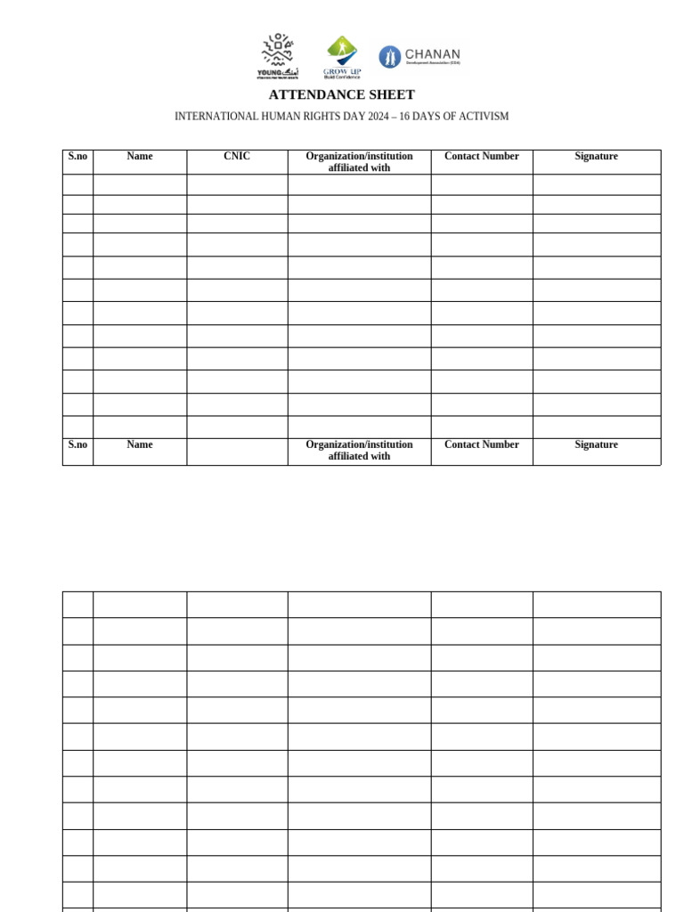 Attendance Sheet | PDF