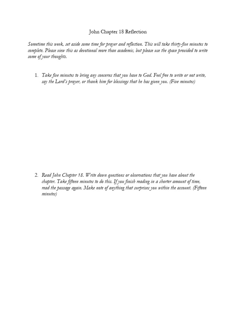 John Chapter 18 Reflection | PDF