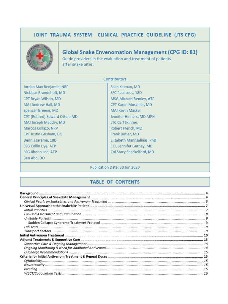 Global Snake Envenomation Management 30 Jun 2020 ID81 | PDF | Medical ...