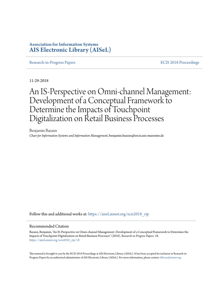Development of A Conceptual Framework To Determine The Impacts of ...
