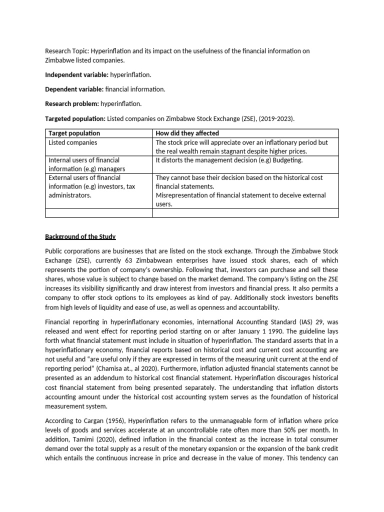 Research problem (Autosaved) | PDF | Cost Of Living | Inflation