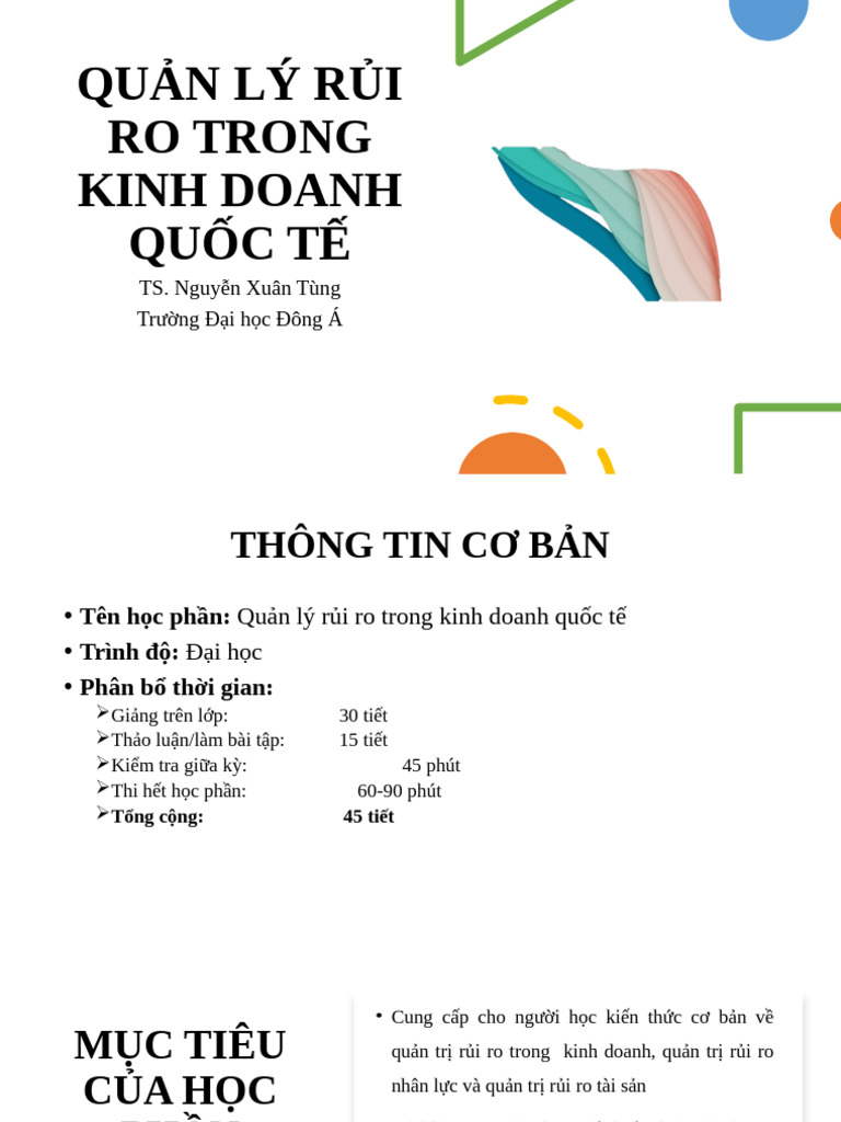 BUỔI 1 - Tổng Quan Về Rủi Ro Trong KDQT | PDF