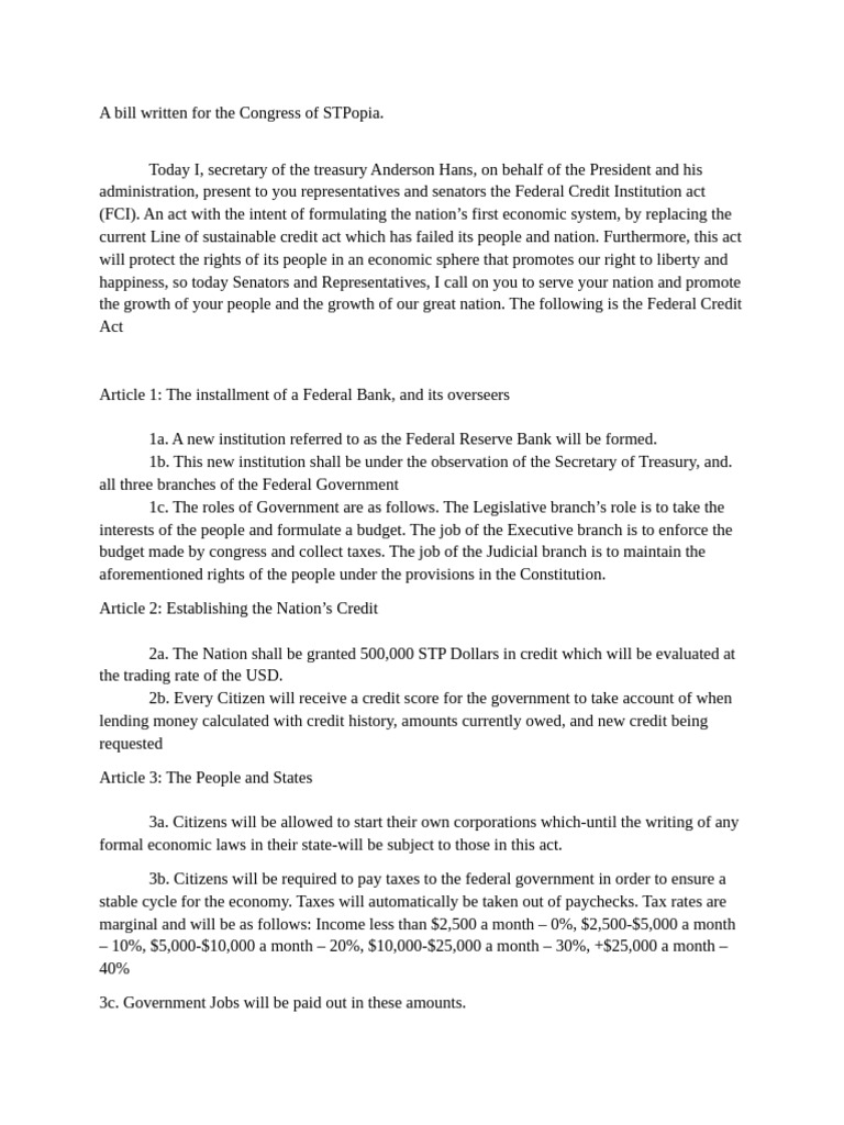 Federal Credit Institution Act (FCI) | PDF | Federal Government Of The ...