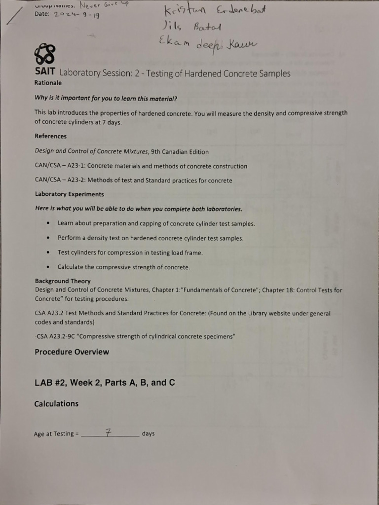 Concrete Technology Lab-2 | PDF