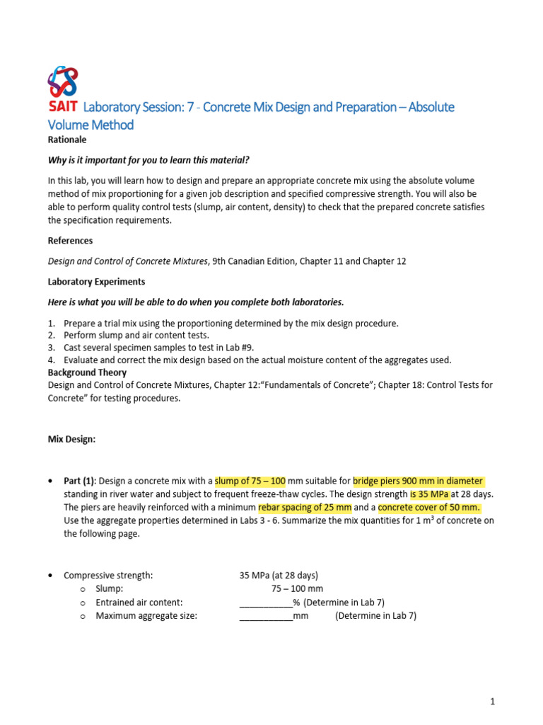 CIVL222 - Laboratory 7 - Data - Sheet - Lab 7 Thursday | PDF | Concrete | Density