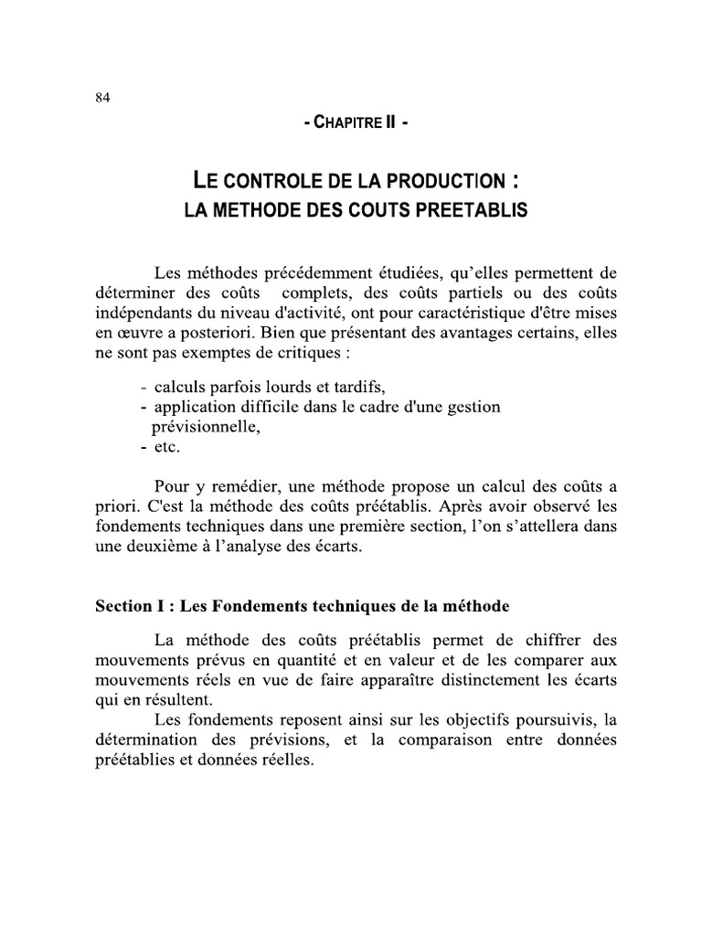 CA2 CHAP2 Contrôl de Production | PDF