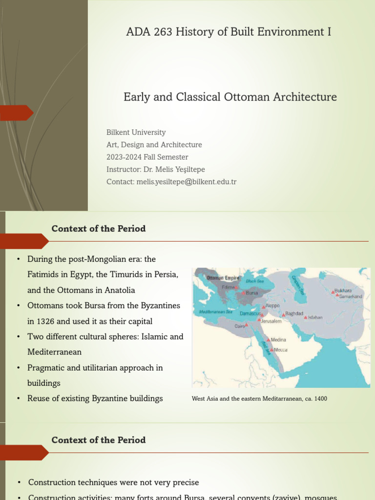 ADA263 - VISUAL MATERIAL-Early and Classical Ottoman Architecture | PDF ...