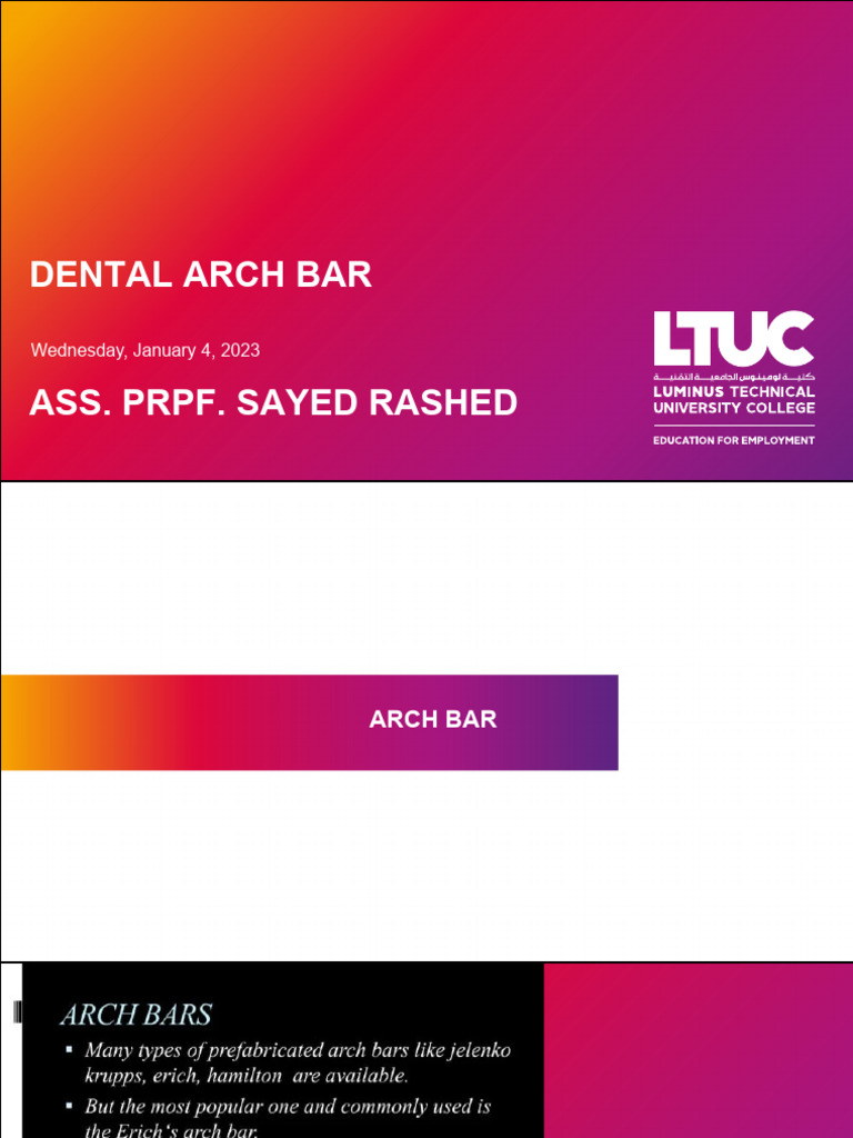 Dental Arch Bar PPT - Copy. | PDF