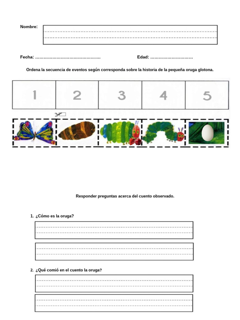 La Pequena Oruga Glotona | PDF