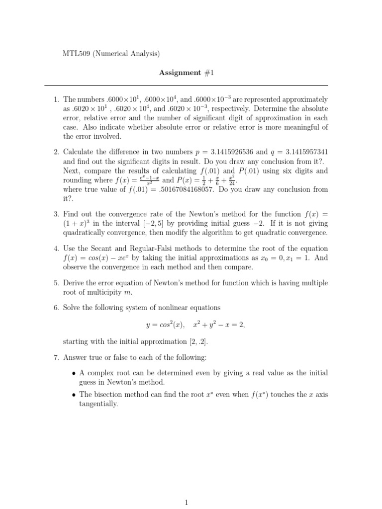 NUMERICAL ASSIGNMENT(1 TO 4) | PDF | Interpolation | Integral