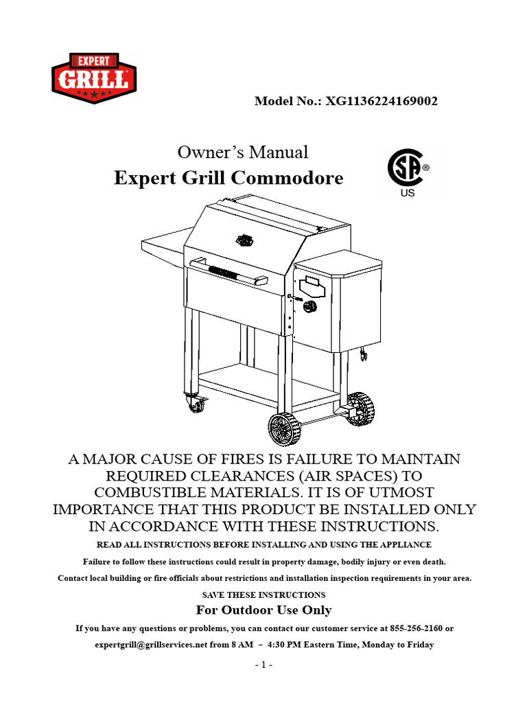 Expert Grill Commodore Manual | PDF | Barbecue Grill | Fires