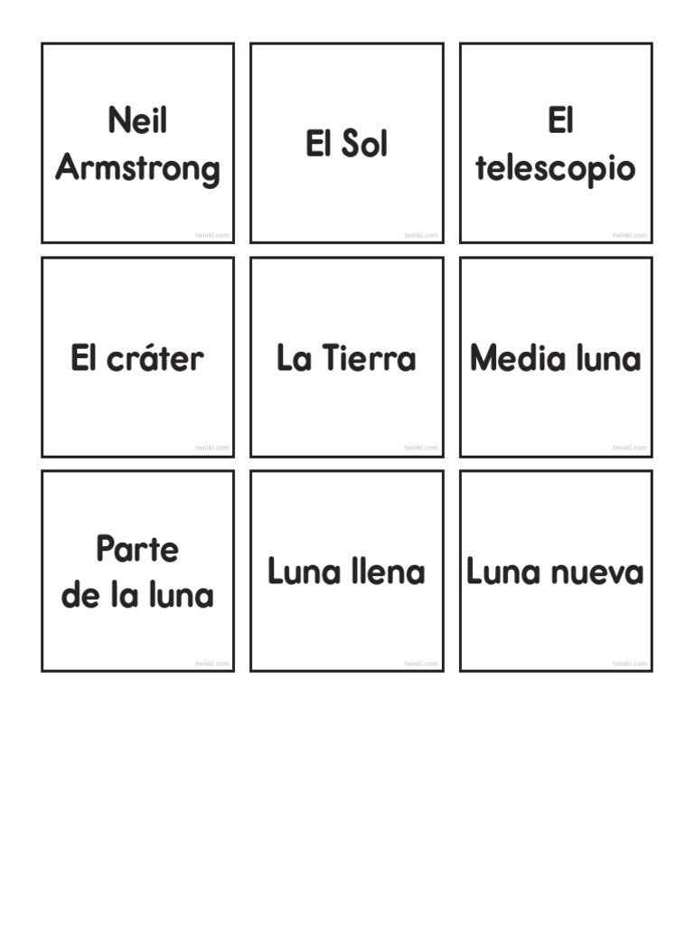 Calling Cards Bingo-La Luna | PDF