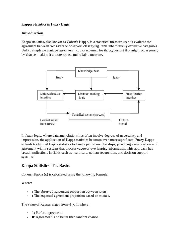 Kappa Statistics in Fuzzy Logic | PDF | Fuzzy Logic | Statistical Classification