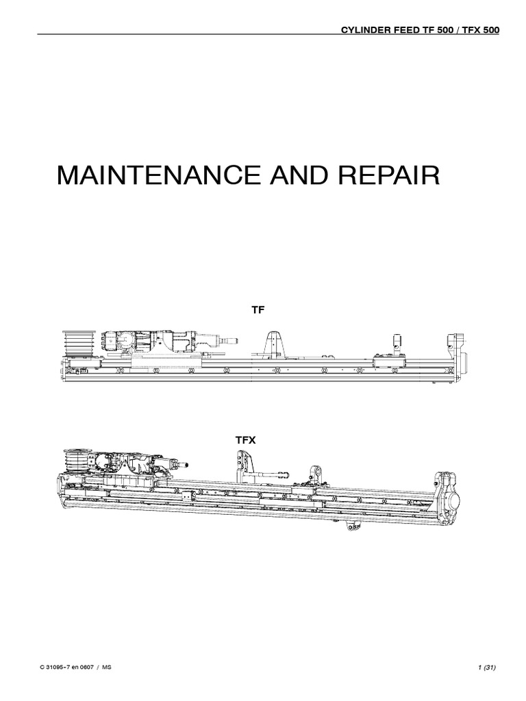 TF 500 / TFX 500 Cylinder Feed Guide | PDF | Piston | Screw