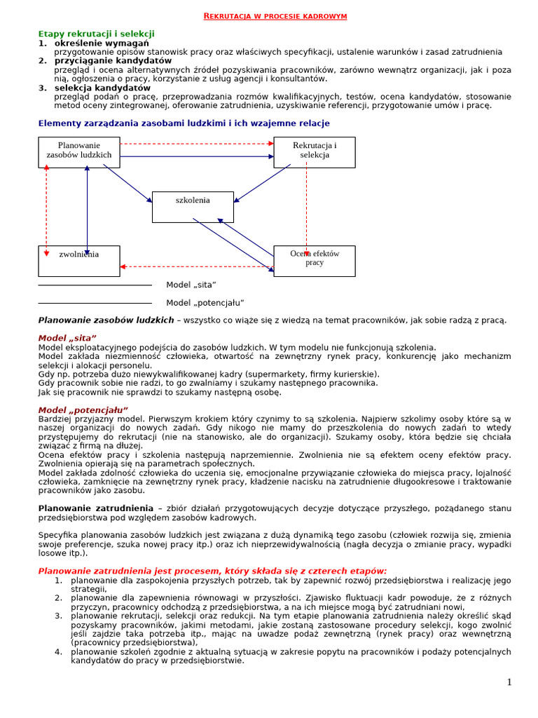 Rekrutacja I Selekcja | PDF