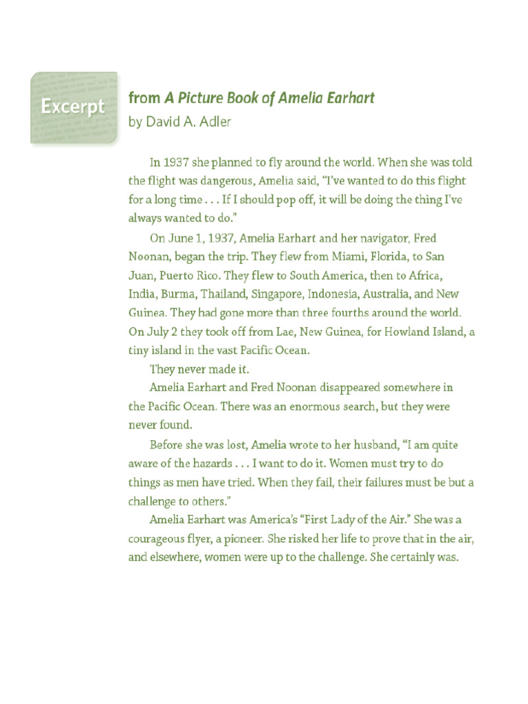 Amelia Earhart Excerpt | PDF