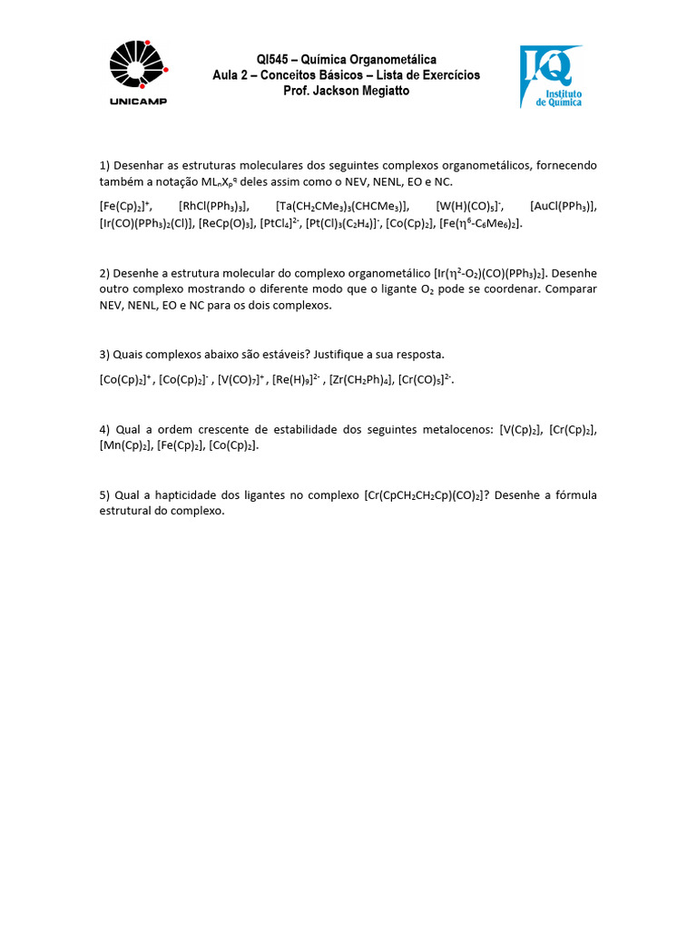 Lista_Exercicios_Aula 2_Conceitos_Basicos | PDF