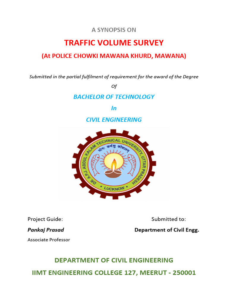 Traffic Survey File | PDF | Traffic | Intersection (Road)