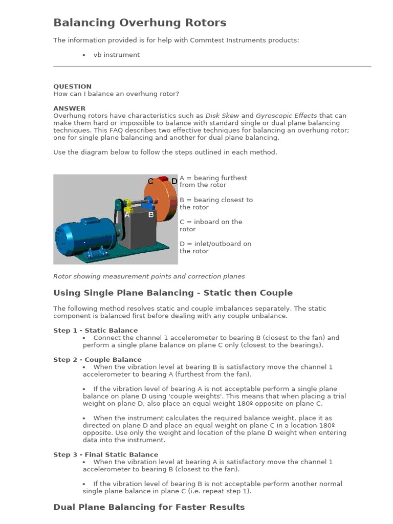 Balancing Overhung Rotors | PDF
