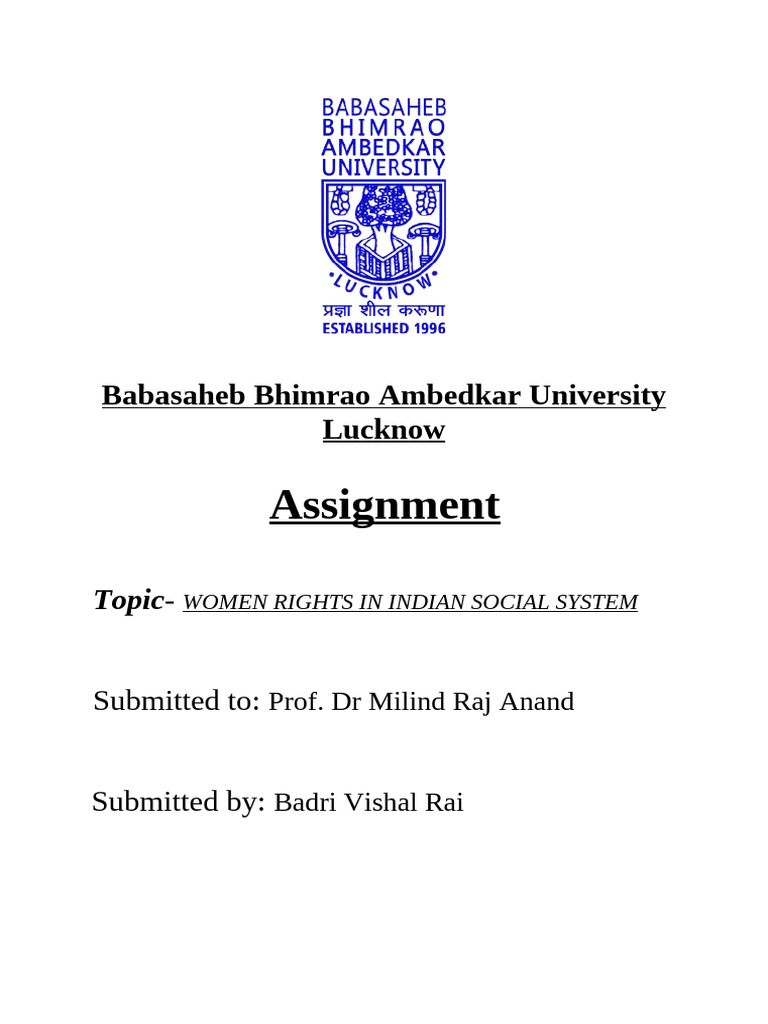 ASSIGNMENT FRONT PAGE BBAU | PDF
