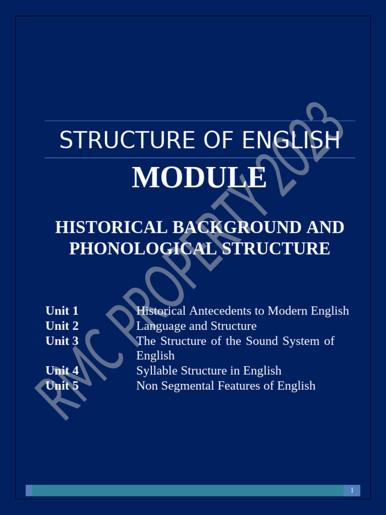 Structure of English Language Module | PDF | English Language | Consonant