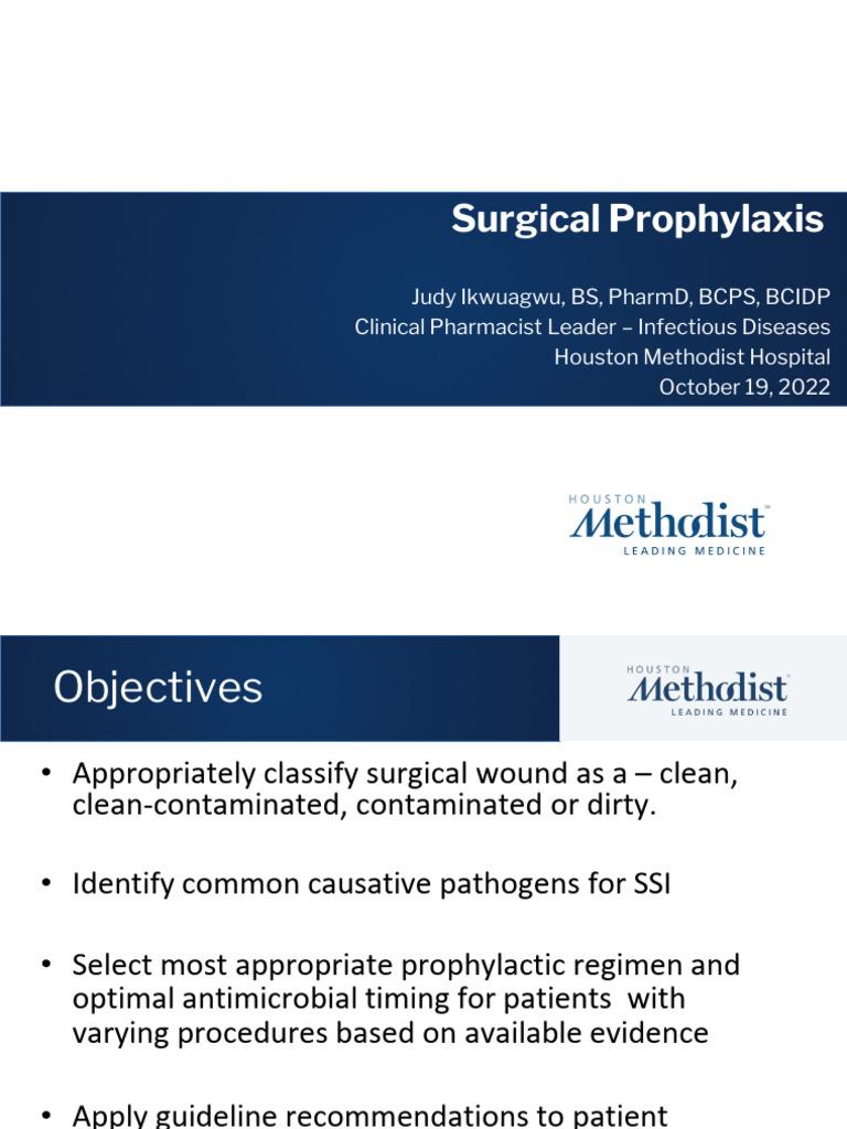 Wk9 Dr. Ikwuagwu Surgical Prophylaxis | PDF | Allergy | Infection