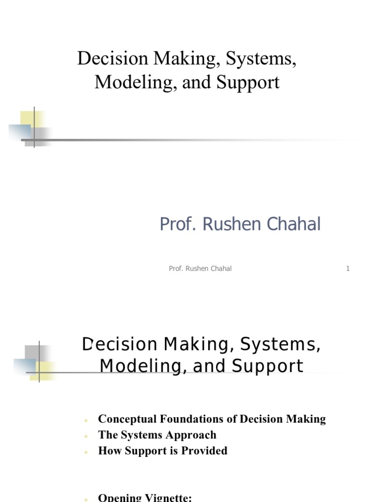DSS - Decision Making, Systems, Modeling, and Support | PDF ...