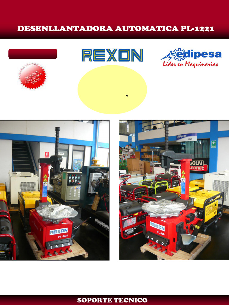 Desenllantadora Modelo Rexon PL-1221 | PDF