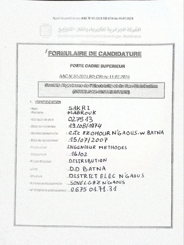 Candidat n32-2024 | PDF